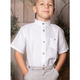 Chemise garçon en lin manches courtes | Boutique Magique
